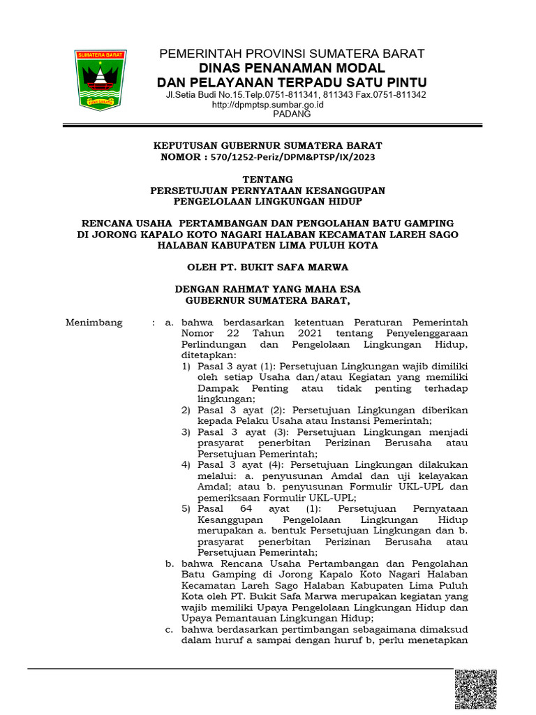 Extracted Pages From UKL UPL PT Bukit Safa Marwa | PDF