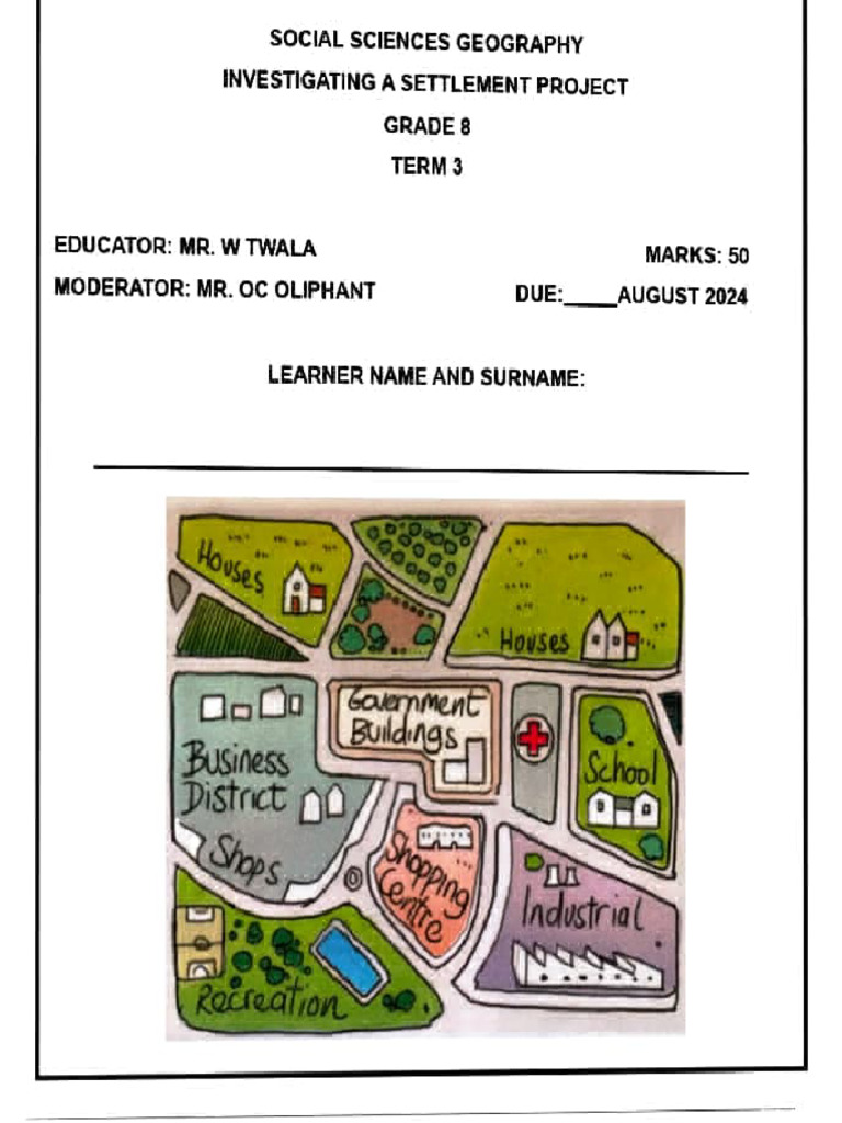 Grade 8 Settlement Project Guide | PDF | Map | Nature