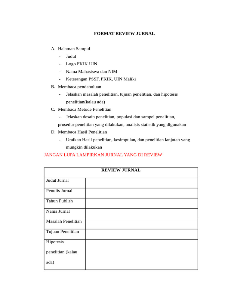 Format Review Jurnal Akademik | PDF