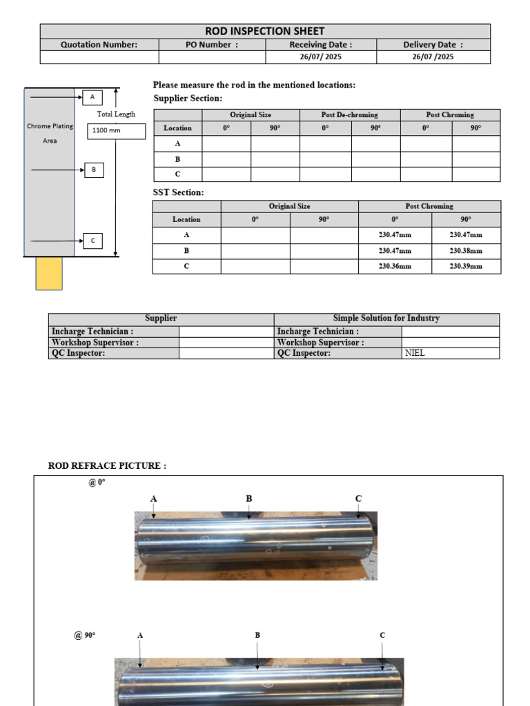 Rod Inspection and Refrace Details | PDF