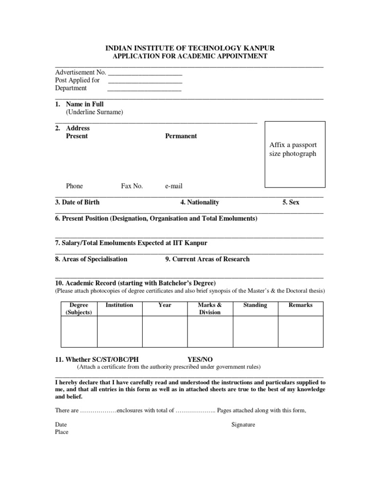 Application IITK | PDF | Thesis | Doctor Of Philosophy