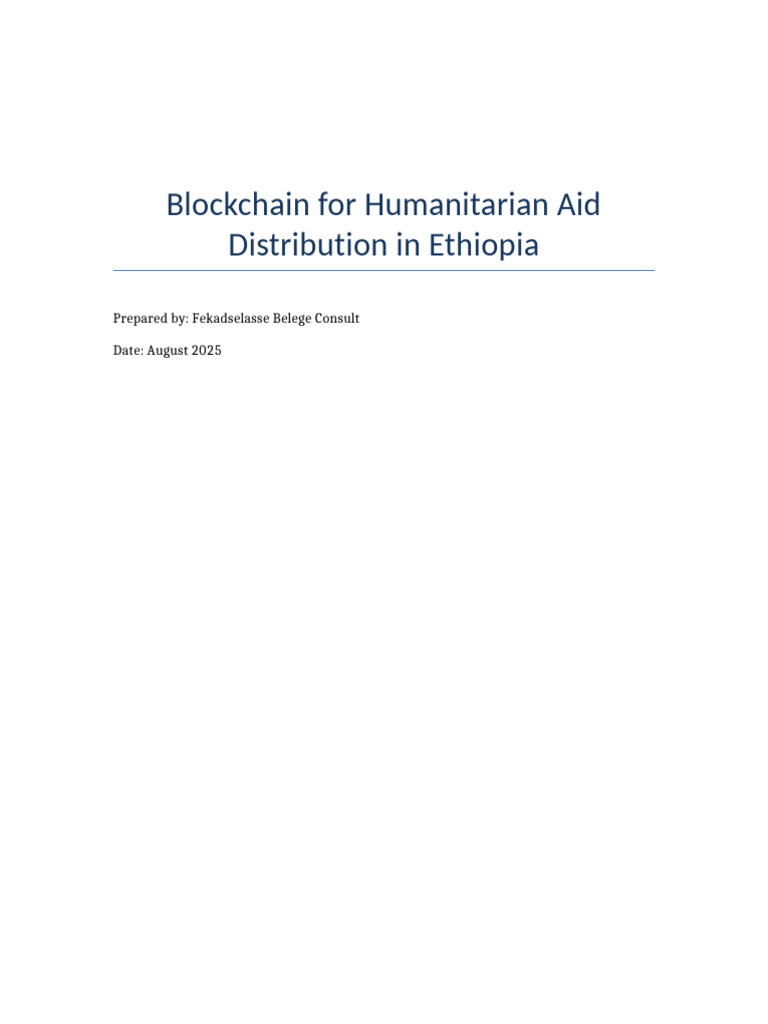 Blockchain Aid Distribution | PDF