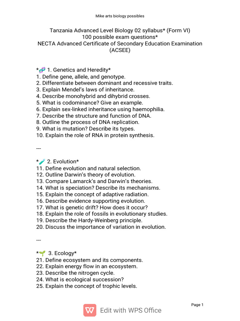 Biology Paper 2 | PDF | Dominance (Genetics) | Menstrual Cycle