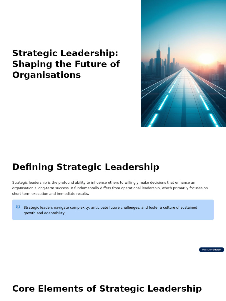 Strategic Leadership for Organizational Success | PDF | Strategic ...