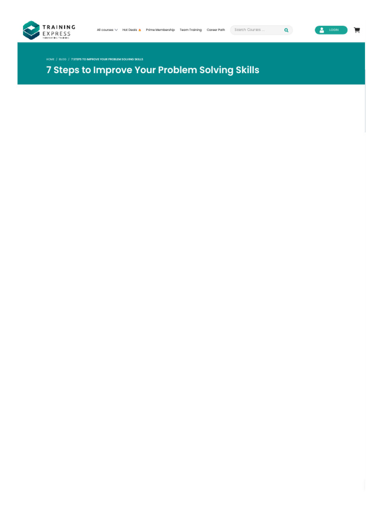 7 Steps To Improve Your Problem Solving Skills at Work | PDF | Decision ...