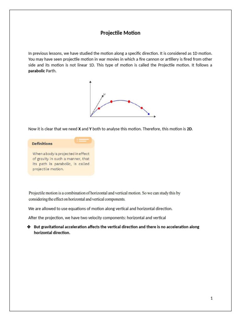 Understanding Projectile Motion Basics | PDF | Projectiles | Applied ...