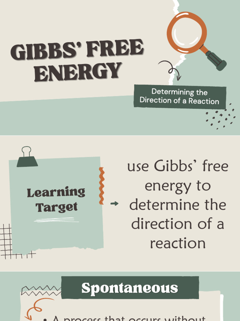 Chemical Thermodynamics Gibbs Free Energy | PDF | Gibbs Free Energy ...