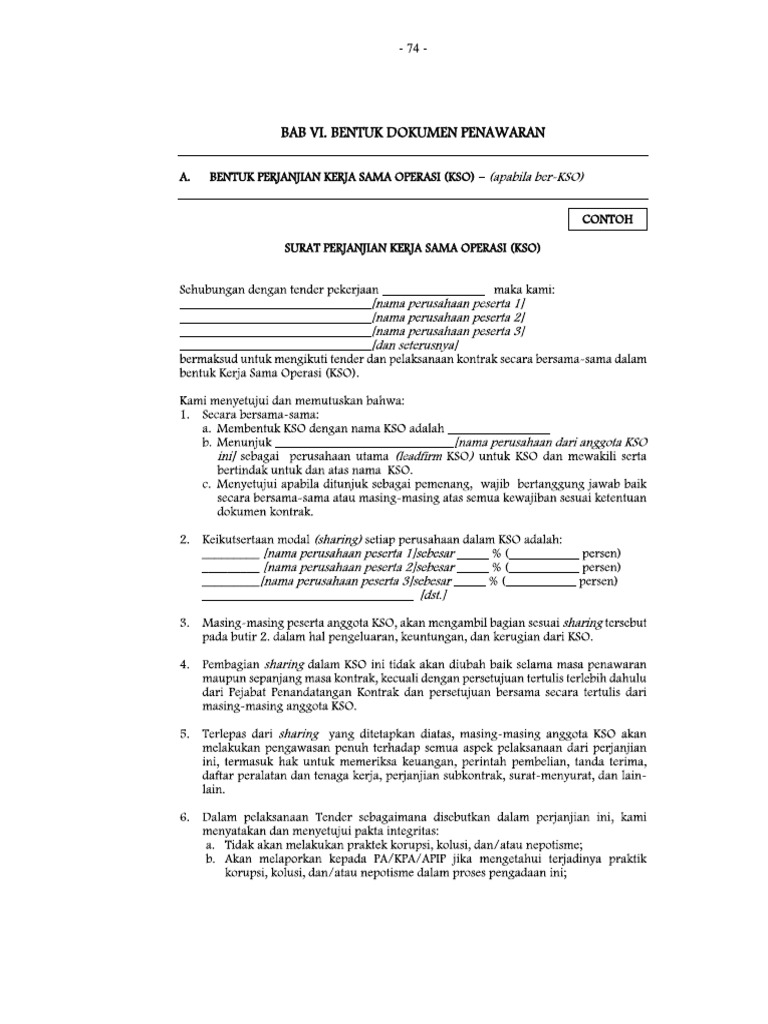 Contoh Draft KSO | PDF