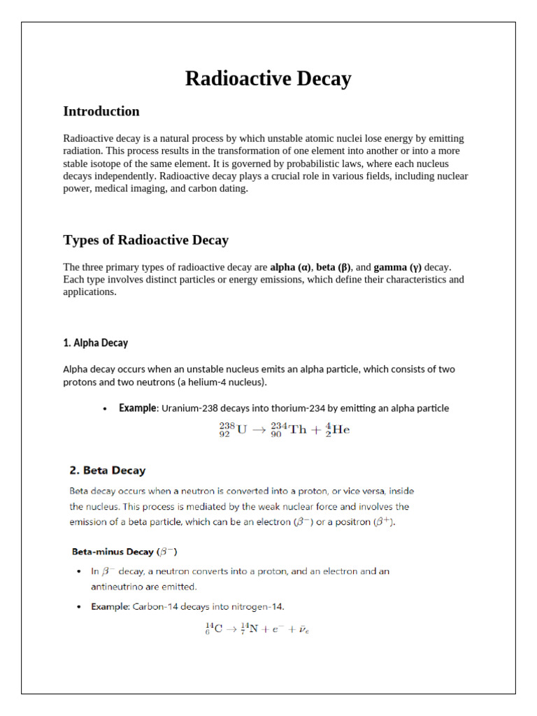 Understanding Radioactive Decay Types | PDF