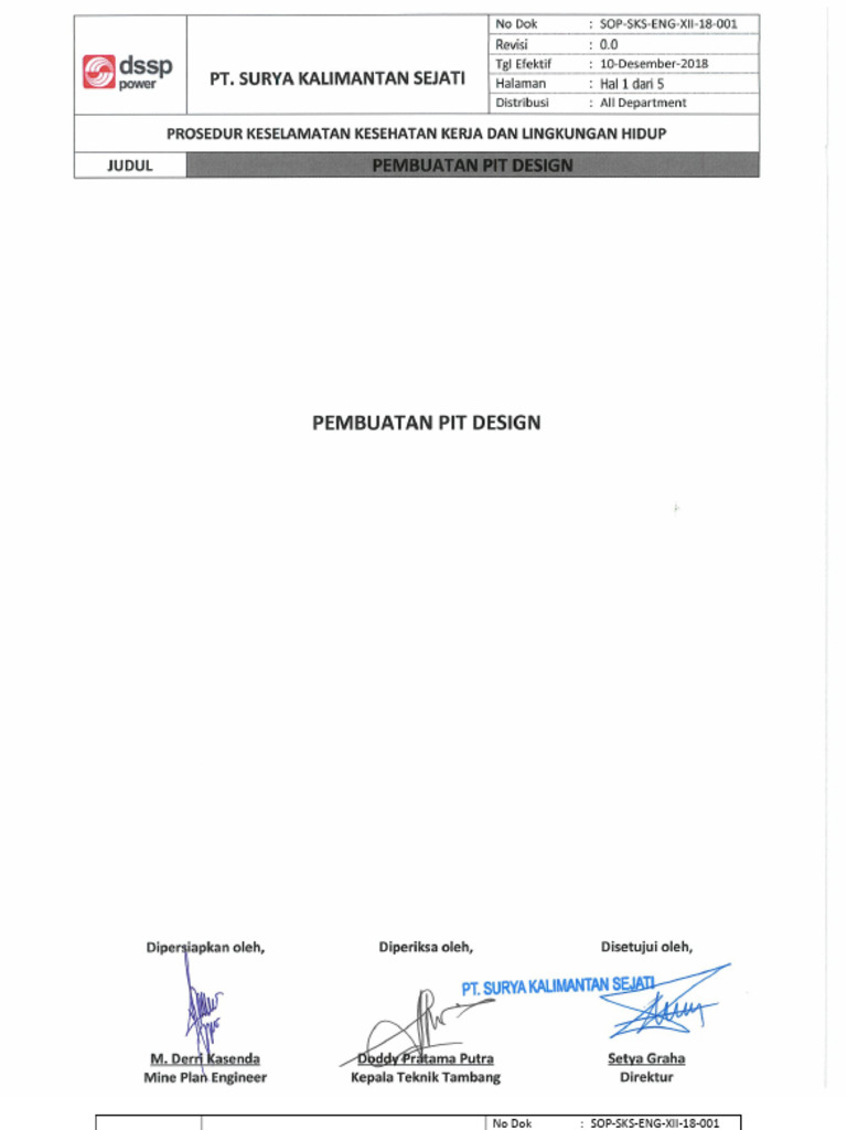 Prosedur Pembuatan Pit Design Tambang | PDF