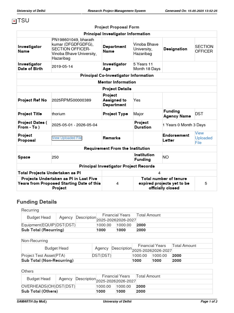 Research Project Management System | PDF