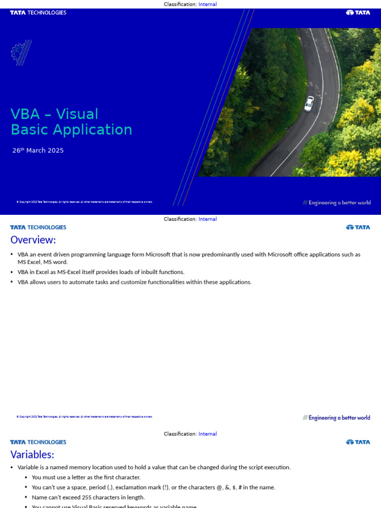 VBA - Visual Basic Application: 26 March 2025 | PDF | Visual Basic For ...