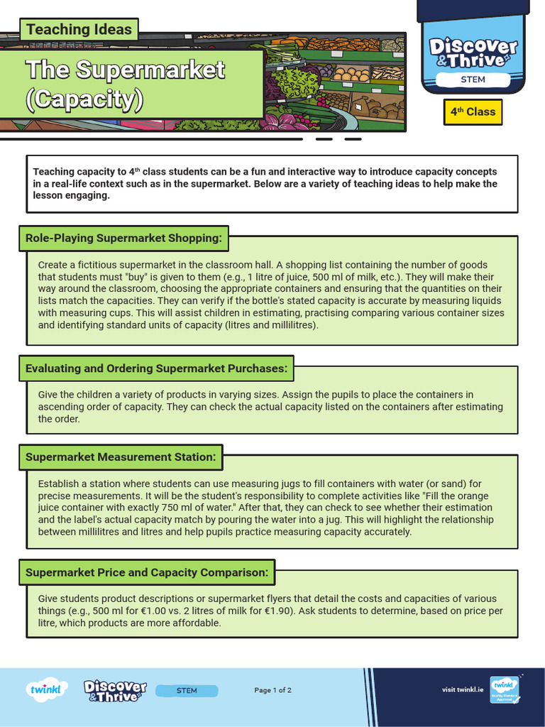 Roi Ms 1729351417 Supermarket Capacity Teaching Ideas Ver 1 | PDF ...