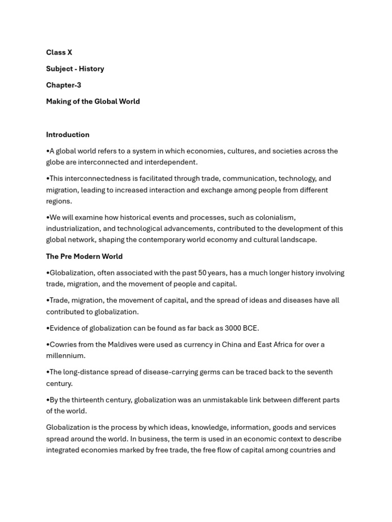 ClassX The Making of The Global World | PDF | Globalization | Trade