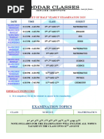 Half Yearly Examination Date Sheet Class XI and XII 2025-26 | PDF
