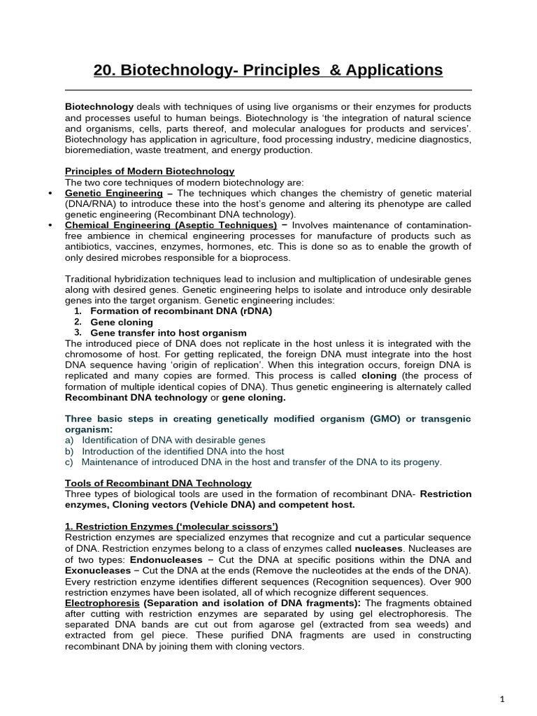 Biotechnology: Principles & Applications | PDF | Molecular Cloning ...