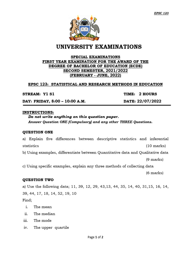Epsc 123 | PDF | Statistics | Level Of Measurement