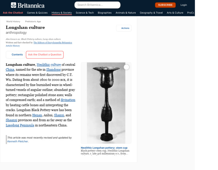 Longshan Culture Ancient China, Neolithic, Pottery Britannica | PDF