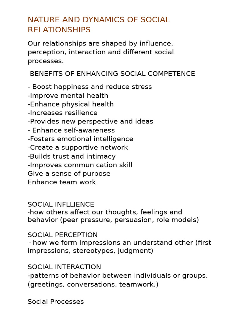 Nature and Dynamics of Social Relationships | PDF