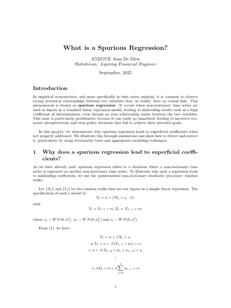 Spurious Regression 1757079221 | PDF | Ordinary Least Squares | Errors And Residuals