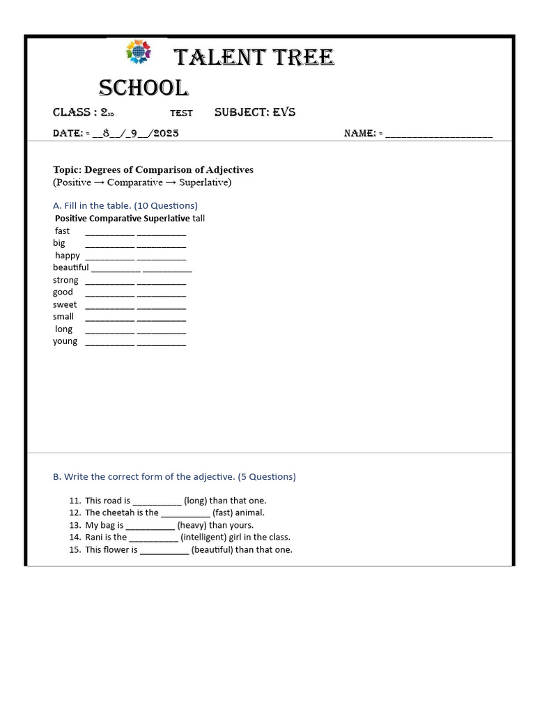 English Worksheet | PDF