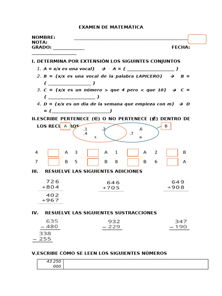 Examen de Matemática 1 | PDF