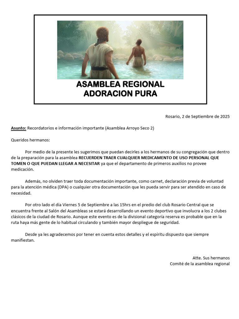 Carta Recordatorios y Sugerencias AR 2-1 | PDF