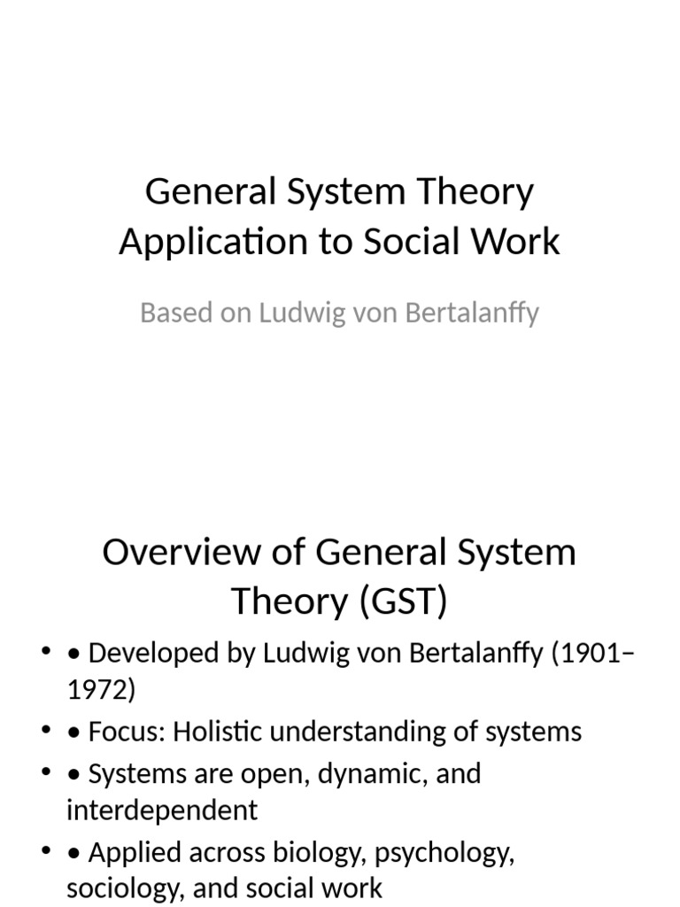 General System Theory Social Work | PDF