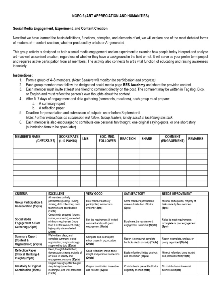 Ngec 5 Prelim Project Activity Sheet | PDF | Critical Thinking | Learning