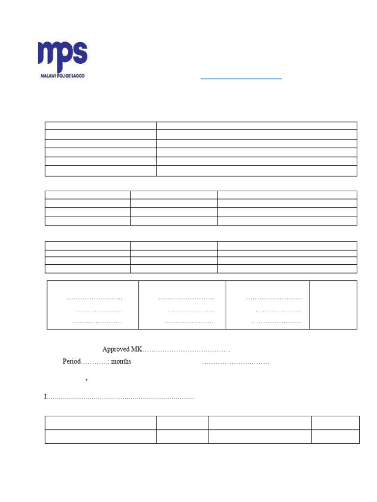 Malawi Police Fertilizer Loan Application | PDF