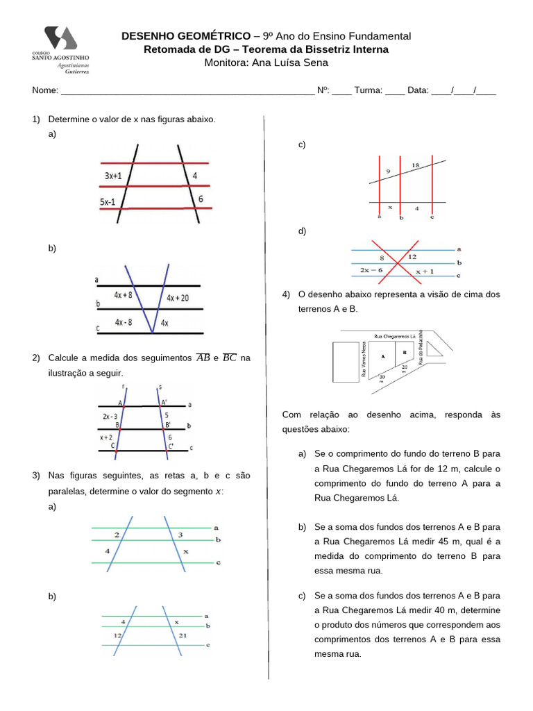 Teorema da Bissetriz Interna em DG | PDF | Matemática