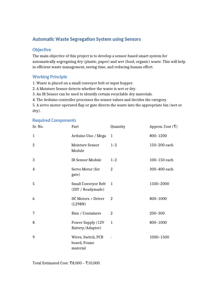 Smart Waste Segregation System | PDF