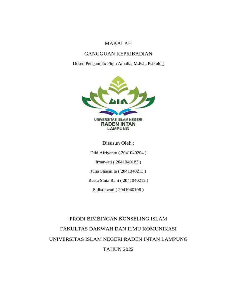 Makalah Kel 5 Psikologi Abnormal | PDF