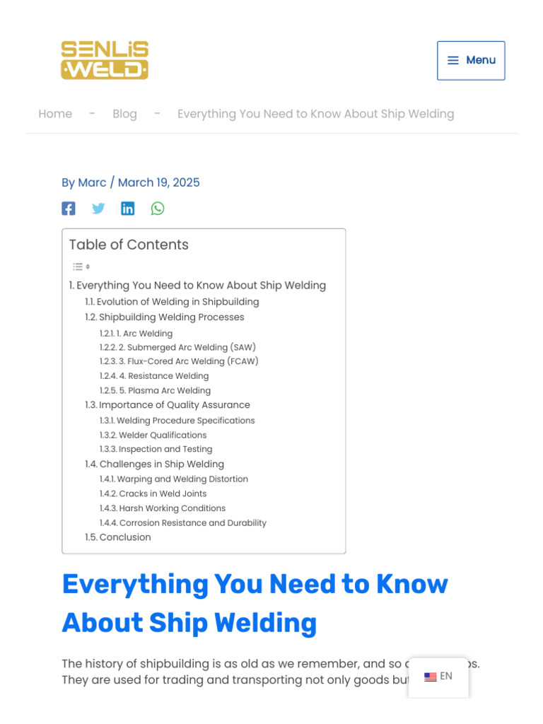 Everything You Need To Know About Ship Welding - SENLISWELD | PDF ...