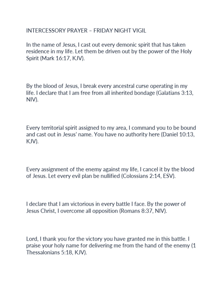 Intercessory Prayer for Mummy | PDF