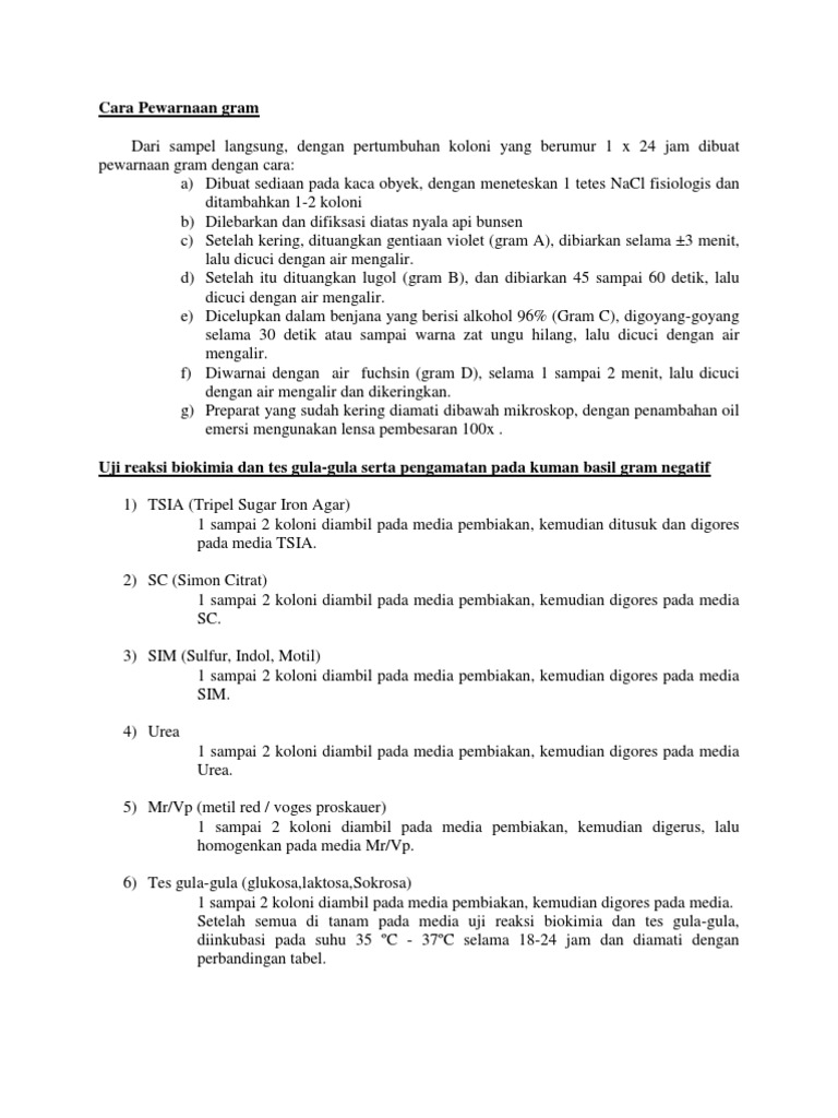 Teknik Pewarnaan Gram dan Uji Biokimia | PDF | Kesehatan Holistik