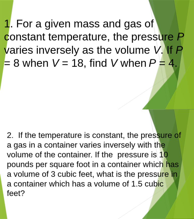 Inverse Variation Activity | PDF