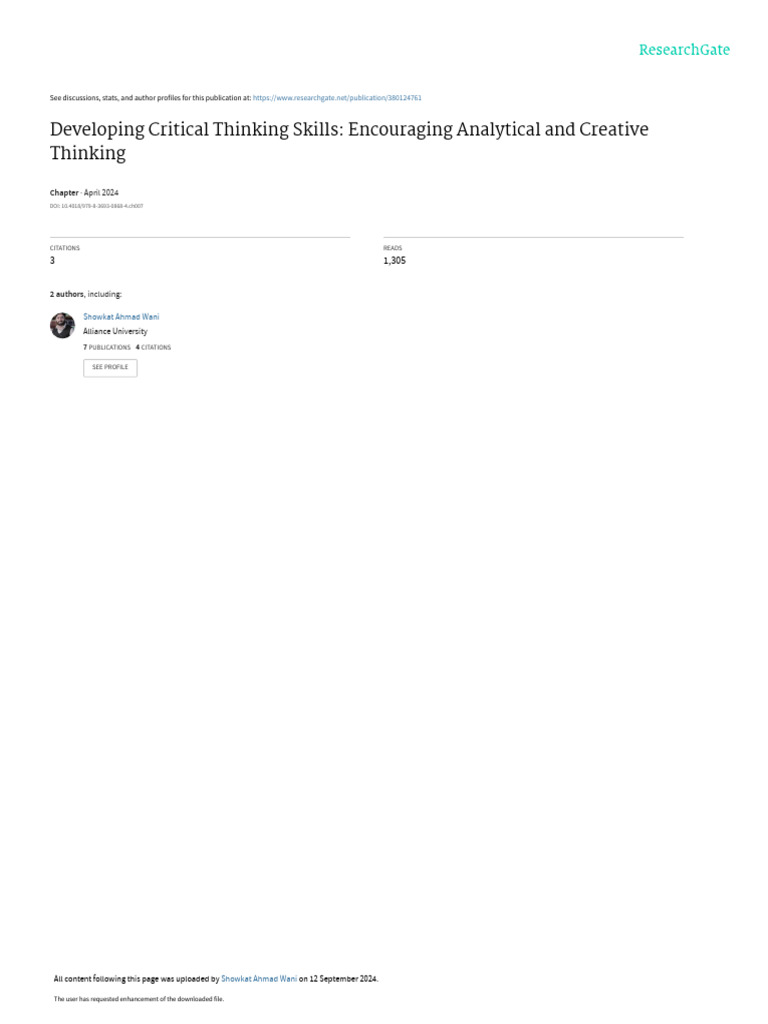 Developing Critical Thinking Skills Encouraging Analytical and Creative ...