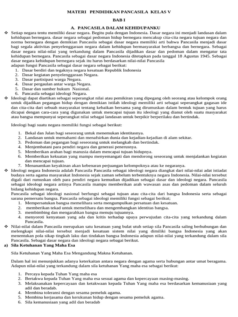 MATERI P PANC KELAS V SDKG | PDF