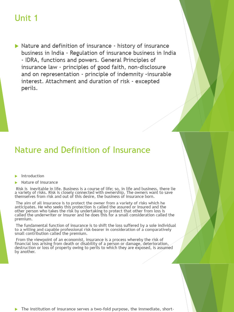 Nature and Definition of Insurance | PDF | Insurance | Proximate Cause