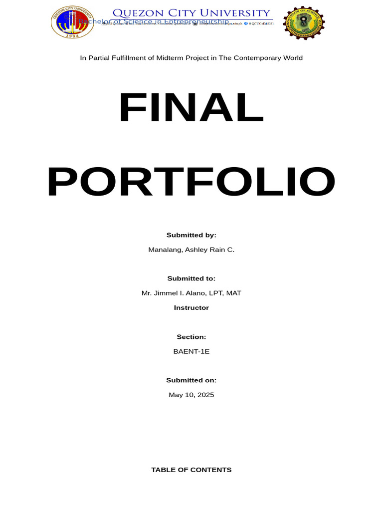 TCW NARRATIVE REPORTS TEMPLATE (Entrep Ver) | PDF | Globalization | Capitalism