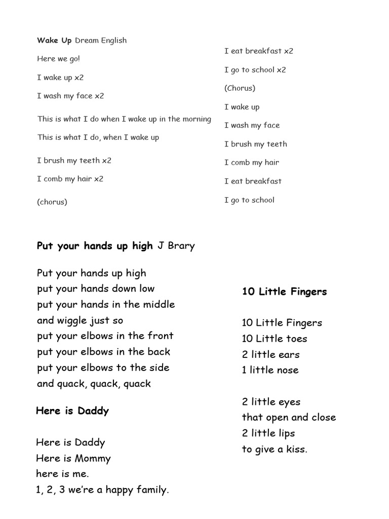Morning Routine and Family Fun Song | PDF