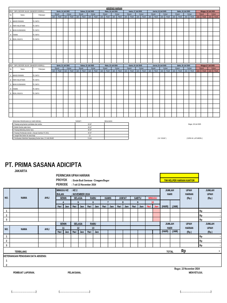 form absensi manual | PDF