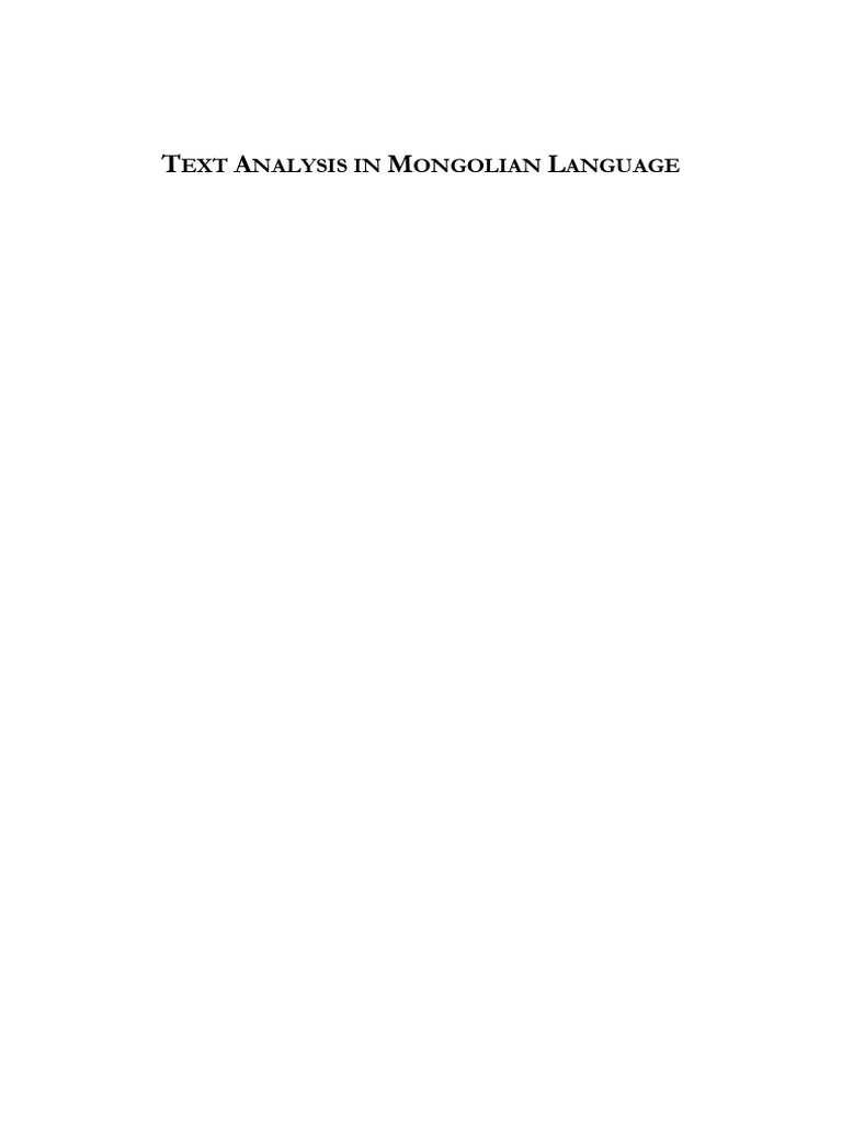 Text Analysis in Mongolian Language | PDF | Applied Mathematics ...