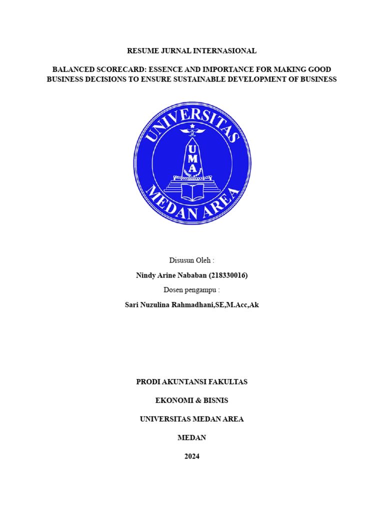 Resume Nindy Arine Nababan - 218330016 | PDF