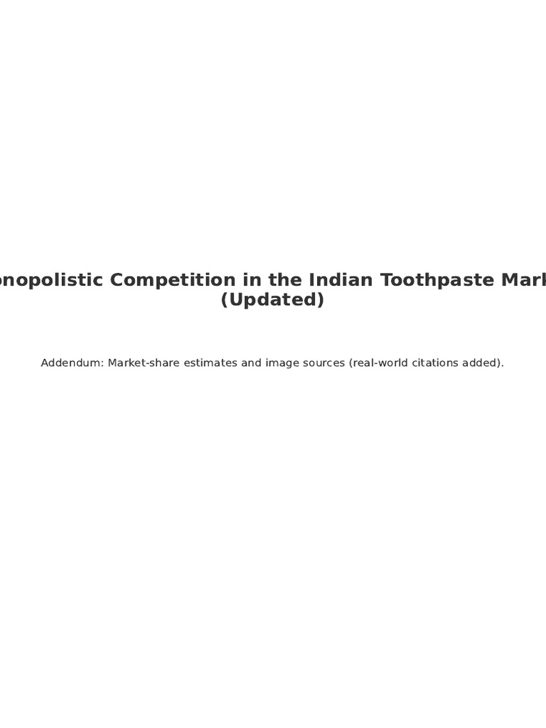 Indian Toothpaste Market Shares 2020 | PDF
