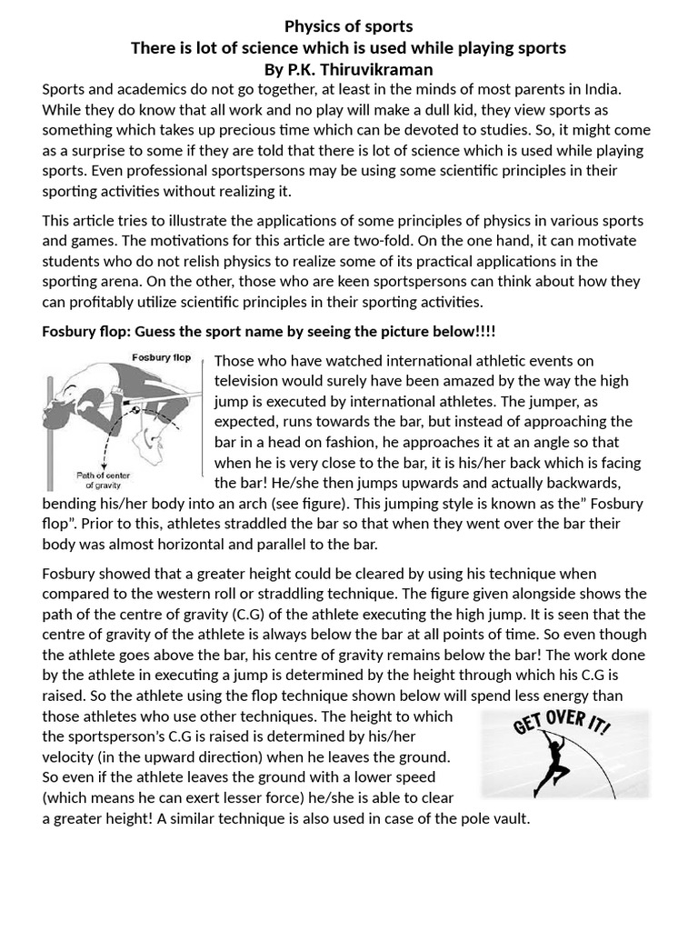 Physics Principles in Sports Explained | PDF | Bowling (Cricket) | Cricket