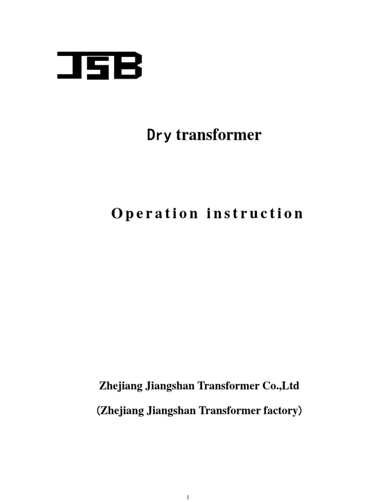 Dry Transformer Manual | PDF | Transformer | Insulator (Electricity)