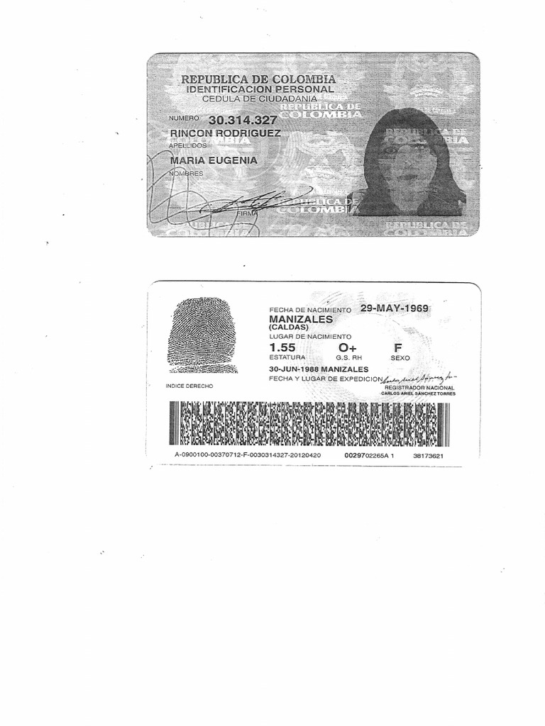 Cedula de Ciudadania | PDF