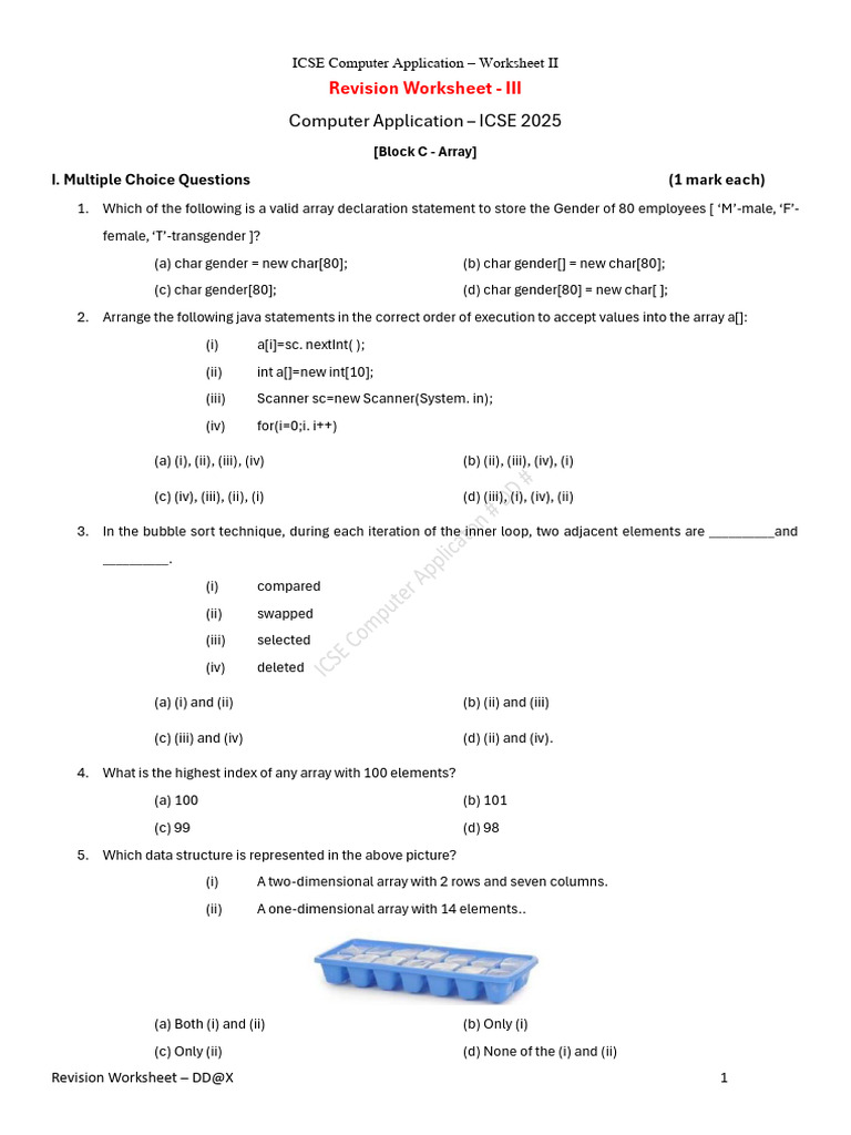 Revision Worksheet III | PDF | Algorithms And Data Structures ...